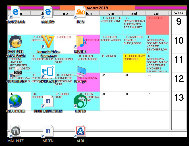 heb agenda click tray verwijderd ,maar deze kader blijft staan op het ...